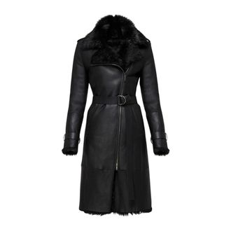 VSP Lyza Shearling Mantel - - Jackets - Damen - Schwarzk - S