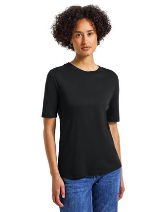 Street One Damen 3228125 Basic Shirt mit Turtleneck, Black, 38