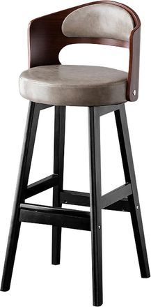 Generic Hoher Barhocker f&uuml;r die K&uuml;che, gepolstert mit PU-Leder, Holzbeine, Hohle R&uuml;ckenlehne, 136 kg belastbar, geeignet f&uuml;r K&uuml;cheninseln, Caf&eacute;s, Bartheken un