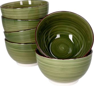 MamboCat Waldi 6er Set Müslischalen Grün I 500 ml I Weihnachten I 6 Personen I Ø 14 cm I Schälchen, Bowl I Schüssel für Müsli, Kekse, Salat, Dessert & Co. I St