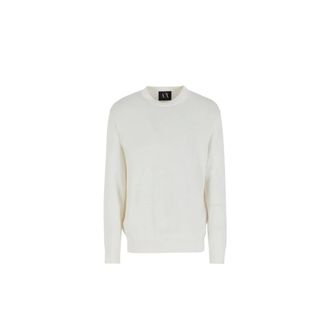 A|X Armani Exchange Homme, Pulls, Beige, Taille: XL Pull Ras du Cou en M&eacute;lange de Coton