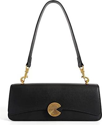 Generic Sac &agrave; bandouli&egrave;re en cuir v&eacute;ritable pour femme, petit sac &agrave; bandouli&egrave;re en cuir de vachette tendance, sac &agrave; main &eacute;l&eacute;gant pour femme, Noir, small