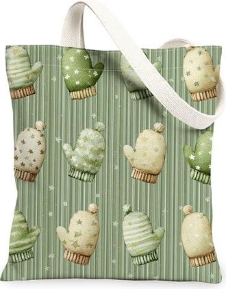 Generic Sacs fourre-tout fantaisistes en toile, motif tricot&eacute; vintage, sacs d&eacute;picerie r&eacute;utilisables, l&eacute;gers et lavables, respectueux de lenvironnement pour le