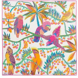 Inou&iuml;toosh Foulard &agrave; motif en coton et soie