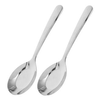 Cabilock Edelstahll&ouml;ffel Satz Flacher Boden Kinderbesteck Haushalt Servierl&ouml;ffel Langlebig Bpa Frei Komfortabler Griff