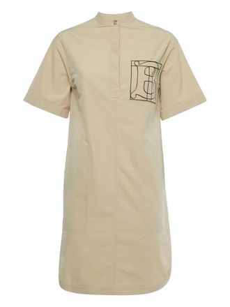 Burberry robe courte &agrave; monogramme brod&eacute; - Tons neutres