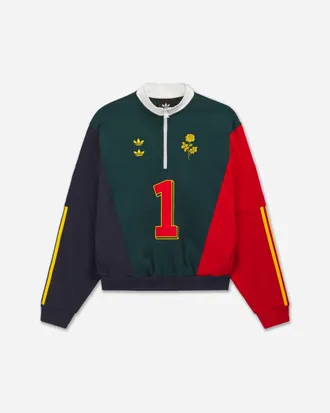 adidas Men s Willy Chavarria Watsonville Quarter Zip Sweatshirt Aurora Ivy