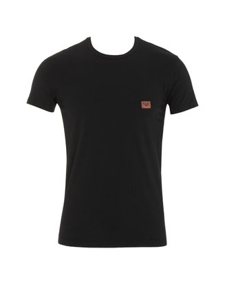 Emporio Armani Herren Shiny Logoband T-Shirt, Schwarz, L