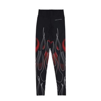 Vision Of Super Flammenmuster Schwarz/Rote Leggings Damen - - Trousers - Damen - Mehrfarbig - S