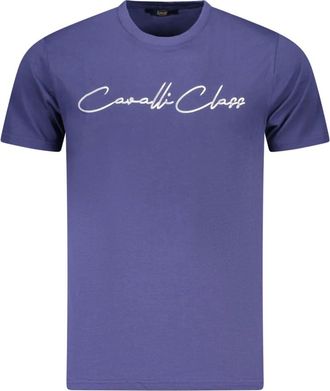 Cavalli Homme, Tops, Bleu, Taille: L Short Sleeve T-Shirt