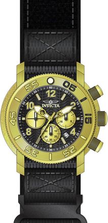 Invicta Coalition Forces 50098 Herrenuhr - Quarzwerk - Edelstahl mit schwarzem Zifferblatt - 50 mm