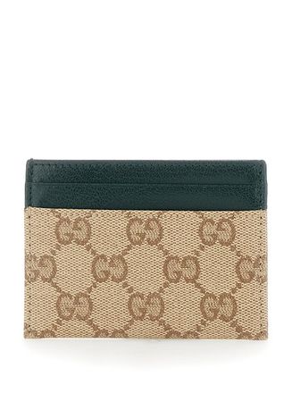 Gucci GG Canvas and Leather Card Case - Beige