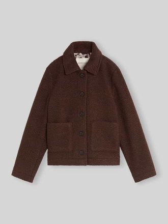Tom Tailor Regular Fit Webpelzjacke mit einreihiger Knopfleiste