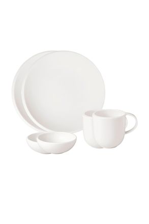 Villeroy & Boch Fr&uuml;hst&uuml;cksservice NewMoon, Wei&szlig;, Keramik, 6-teilig, Essen & Trinken, Geschirr, Geschirr-Sets, Kaffeeservice