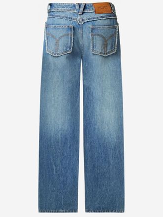 Versace Womens Boyfriend Cotton Jeans Blue