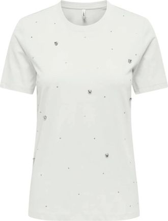 Only Filizza Life S/S Stone Top Box JRS - - Tops - Damen - Wei&szlig; - L