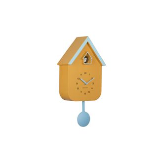 Karlsson Wanduhr Dupla Color Cuckoo - Gelb - 21.5x21.5x41.5cm - Rechteck - Kunststoff - Wanduhr Modern Wohnzimmer - Wanduhren - Kuckucksuhr