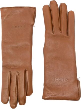 Gucci Handschuhe aus Leder - Braun