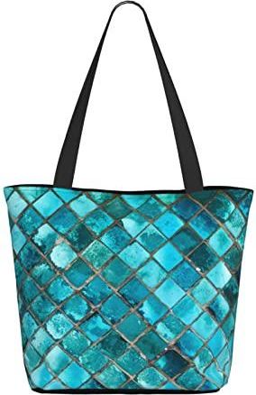AOOEDM Sac &agrave; provisions en c&eacute;ramique turquoise brillant pour femme 33 x 28 x 17 cm. Le cadeau parfait pour la Saint-Valentin. Cest de la Saint-Valentin pour 