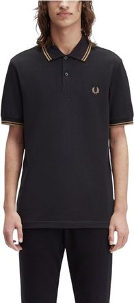 Fred Perry Poloshirt mit Zwei Spitzen, Schwarz, Schwarz schattiert, XL