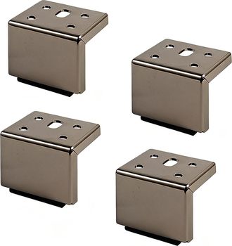 Generic 4er-Set Metall-M&ouml;belf&uuml;&szlig;e Ersatzf&uuml;&szlig;e F&uuml;r Sofas Mit Schrauben, Quadratische Kommodenf&uuml;&szlig;e, F&uuml;r K&uuml;chenregale, Schr&auml;nke, Tische, St&uuml;hle, Schreibtische(8cm/