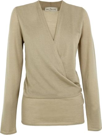 Cortana Femme, Pulls, Beige, Taille: 38 FR Fio, cardigan en cachemire beige fonc&eacute;