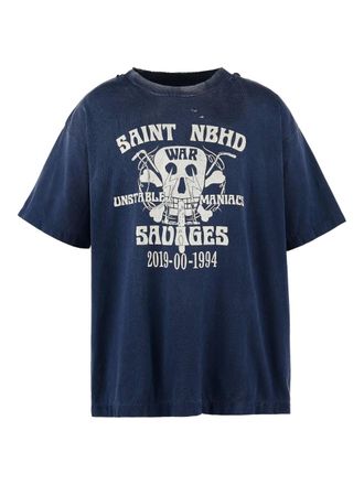 Neighborhood t-shirt en coton - Navy