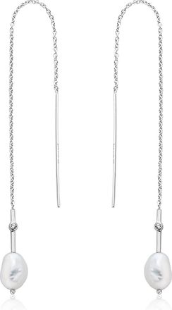 Ania Haie Damen Ohrh&auml;nger PEARL OF WISDOM Pearl Threader aus 925 Sterling Silber, besetzt mit einer S&uuml;&szlig;wasserperle, L&auml;nge: 8cm, inkl. Geschenkverpackung