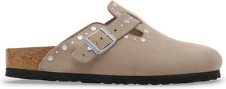 Birkenstock Femme, Chaussures, Beige, Taille: 43 EU Sandales Étroites en Daim avec Rivets Taupe