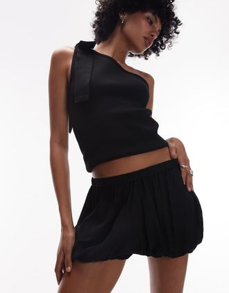 & Other Stories Short bouffant avec cordon &agrave; la taille - Noir