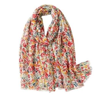 Generic &Eacute;charpe ch&acirc;le en viscose florale 180 cm pour hijab musulman, grande taille, bandeau tendance pour femme, quatre saisons, Couleur 2, taille unique