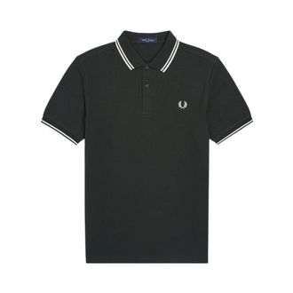 Fred Perry Gr&uuml;nes Poloshirt mit Doppelstreifen - - Tops - Herren - Gr&uuml;n - M