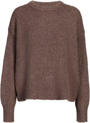 Topshop runder Kragenpullover in Mesh - Brown