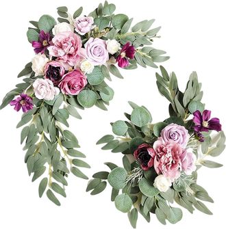 Generic Hochzeitsbogen-Blumen, Elegante Rosen-Blumengirlande Zur Dekoration, Seidenschaum-Blumengirlande f&uuml;r Hochzeitshintergrund, Zeremonie, Innen- und Au&szlig;en