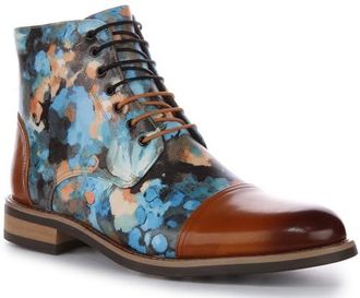 Justinreess England Jerry Bottines &agrave; lacets en cuir Oxford pour homme, marron, 40 2/3 EU (EU 41)