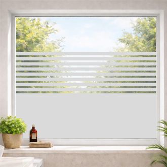 Indigos UG Fensterfolie Sonnenschutz Sichtschutzfolie Glasdekorfolie Stripes satiniert Blickdicht - 500-2000 mm - Dekoration Sonnenschutz Folie - selbstklebend -