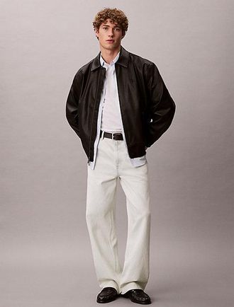 Calvin Klein Bomberjacke Aus Kunstleder - Black - Herren - XL