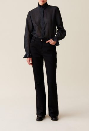 Claudie Pierlot Chemise fluide col volant&eacute; rayures