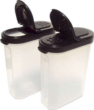 Tupperware Modular Mates Gew&uuml;rzstreuer Set mit 2 schwarzen Dichtungen f&uuml;r 1 Tasse Fassungsverm&ouml;gen