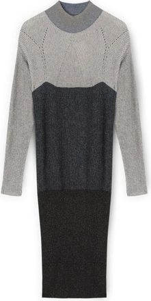 Motivi Femme, Robes, Gris, Taille: 42 FR Robe Fourreau en Maille avec Fil M&eacute;tallis&eacute;