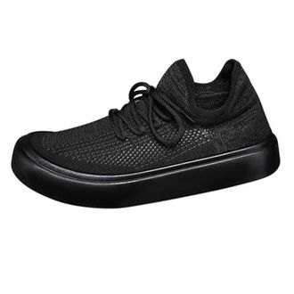Generico Homme Baskets en Maille Tricot&eacute;e Respirant Chaussures de Sport Course &agrave; Lacets Semelle Plates Bout Rond Sneakers Chaussures De Marche D&eacute;contract&eacute;es Te
