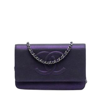 Chanel Portefeuille sur cha&icirc;ne Pre-owned - Femme - Pre-owned - Violet - Taille: ONE Size