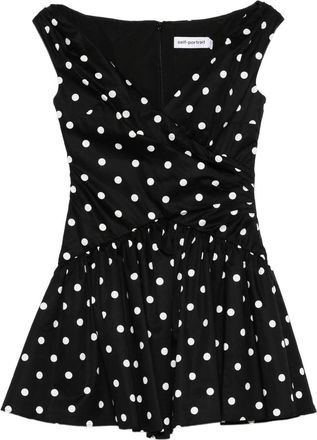 Self Portrait Polka-dot V-neck Mini Dress