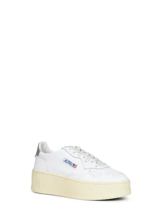 Autry Womens Sneakers Medalist Platform White Leather Calf Trainers