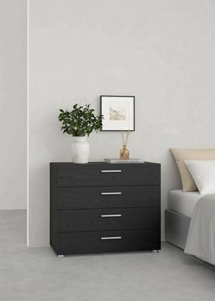 Dmora Kommode Marinette, Mehrzweckkommode, Schlafzimmerkommode, Schrank mit Schubladen, 80x40 h68 cm, Schwarz