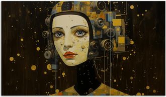 Wallario Herdabdeckplatte/Spritzschutz aus Glas, 3-teilig, 90x52cm mit 13mm hohen Füßen, für Ceran- und Induktionsherde, Blick in die Zukunft