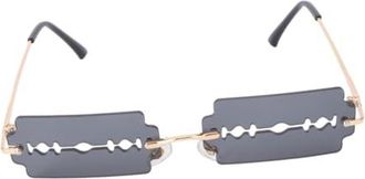 Hemobllo Lunettes de Soleil Amusantes en M&eacute;tal C1 Gris Accessoires Photo D&eacute;coratifs Unisexes pour F&ecirc;te Carnaval et Sorties d&Eacute;t&eacute; Lunettes dExt&eacute;rieur Originales 