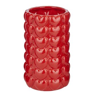 Butlers Statement Vase Herzen 18cm Dolomit | Moderne Dekovase mit 3D-Herzen | zylindrische Blumenvase | Festliche Tischdeko f&uuml;r den gedeckten Tisch