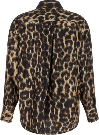 Alberto Biani Leopard-Print Silk Shirt - Black