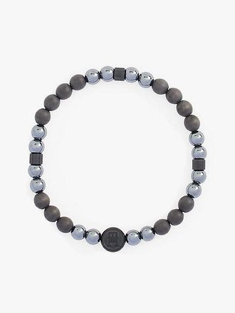 Tommy Hilfiger Bracelet en perles en onyx à monogramme TH